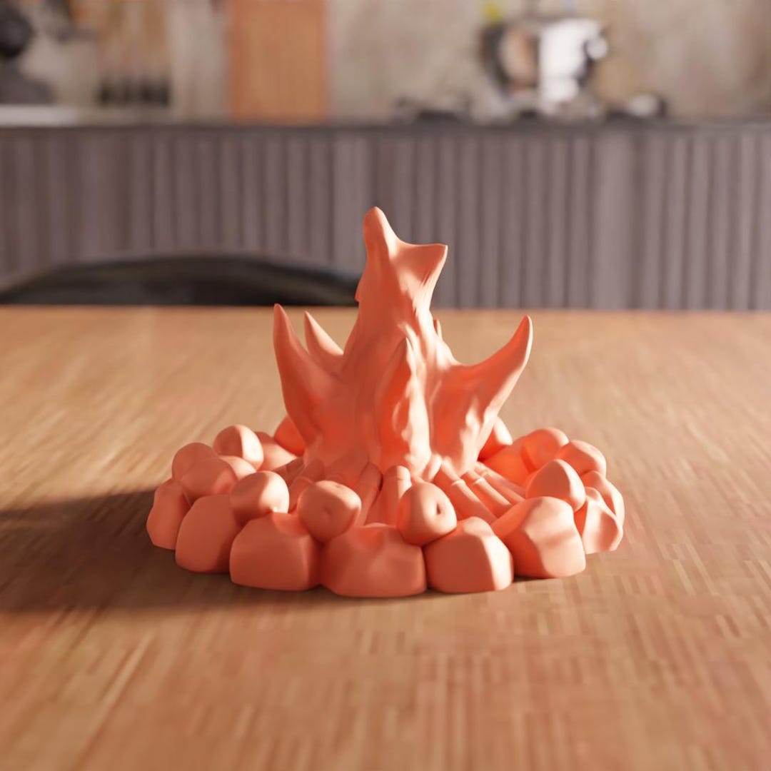 3D Camp Fire STL File - Summer Camp Decor, Kids Toy Fire Art, Home and ...