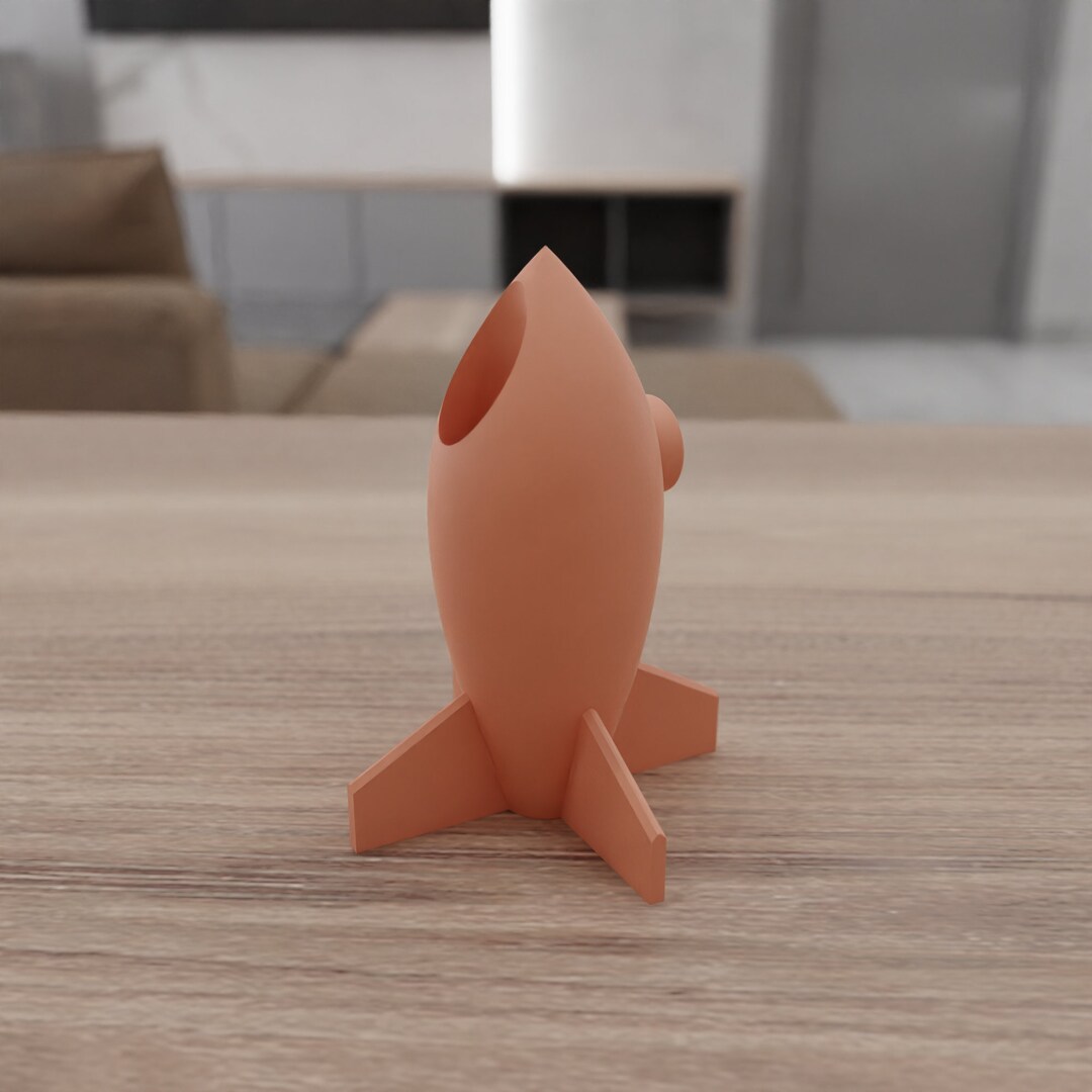 3D Rocket Flower Vase With 3D Stl Files & Ready to Print, 3D Print File ...