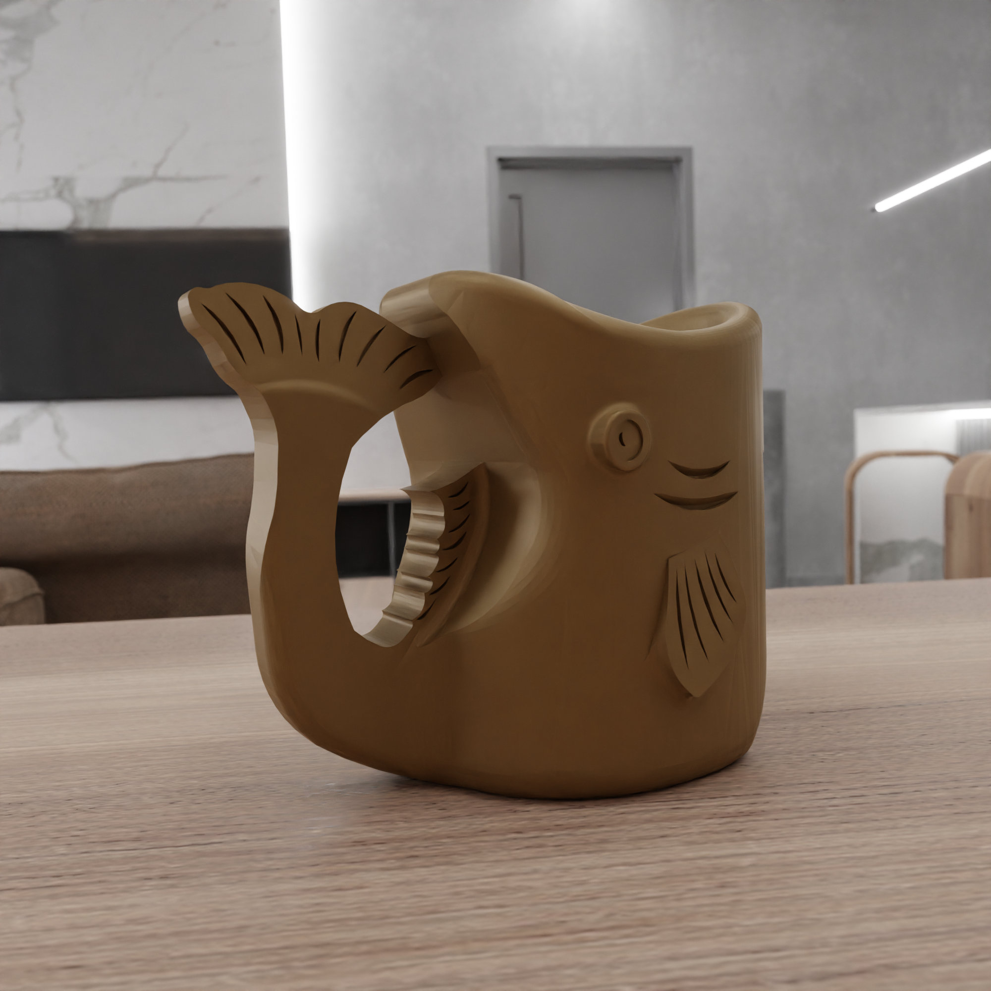 3D Fish Cup for Decor With 3D Stl Files & Ready to Print Fish - Etsy