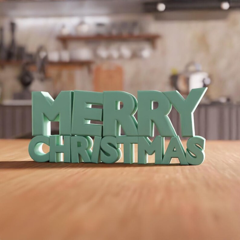3D Merry Christmas Sign STL File – Festive Home Decor (digital Download ...