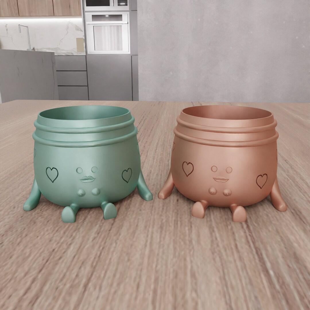 3D Sitting Cute Planters With 2 Breast and 2 Lip Versions and 3D Stl ...