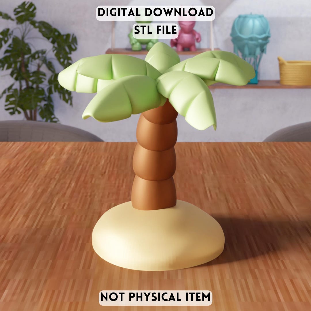 3D Palm Tree Decor STL File - Tropical Mini Tree Home Accent (digital ...
