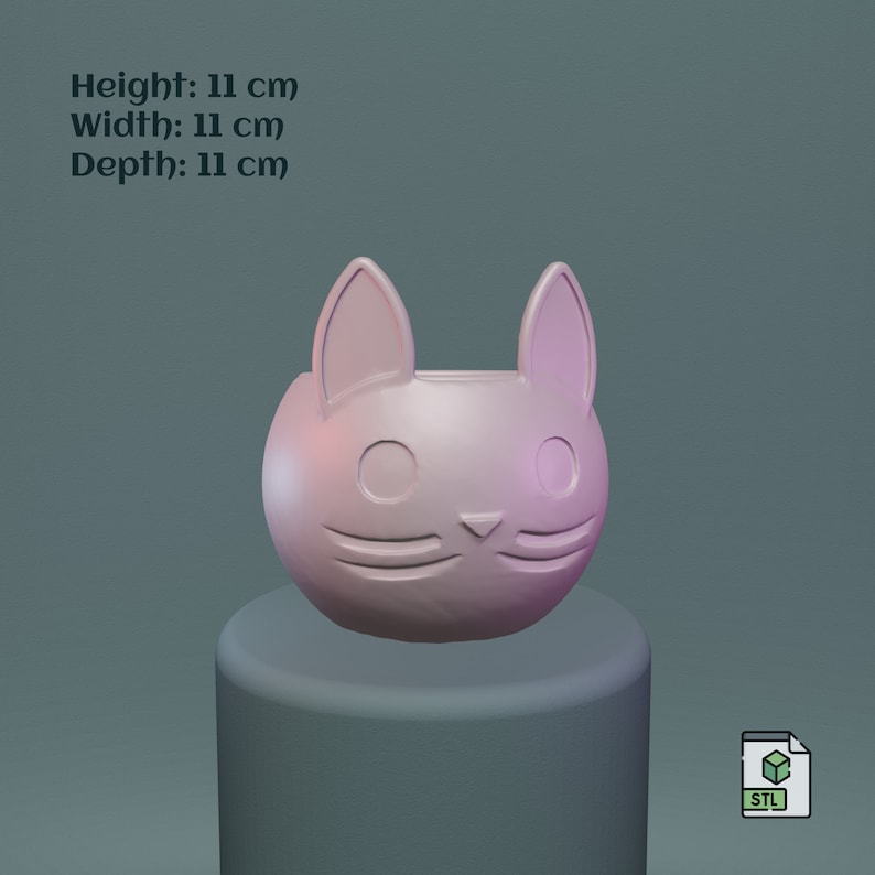 3D Cat Planter With 3D Stl Files Digital Download & Small - Etsy