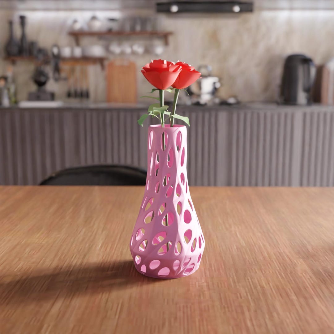 3D Unique Wireframe Vase STL File - Home Decor, Small Indoor Vase, 3D ...