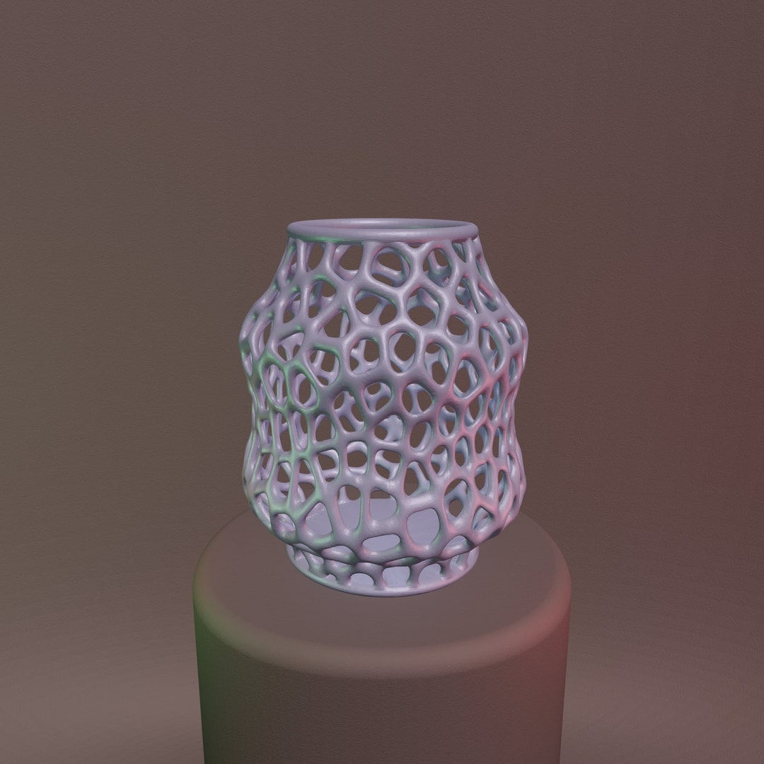 3D Futuristic Wireframe Vase for Flowers With Dijital File & - Etsy