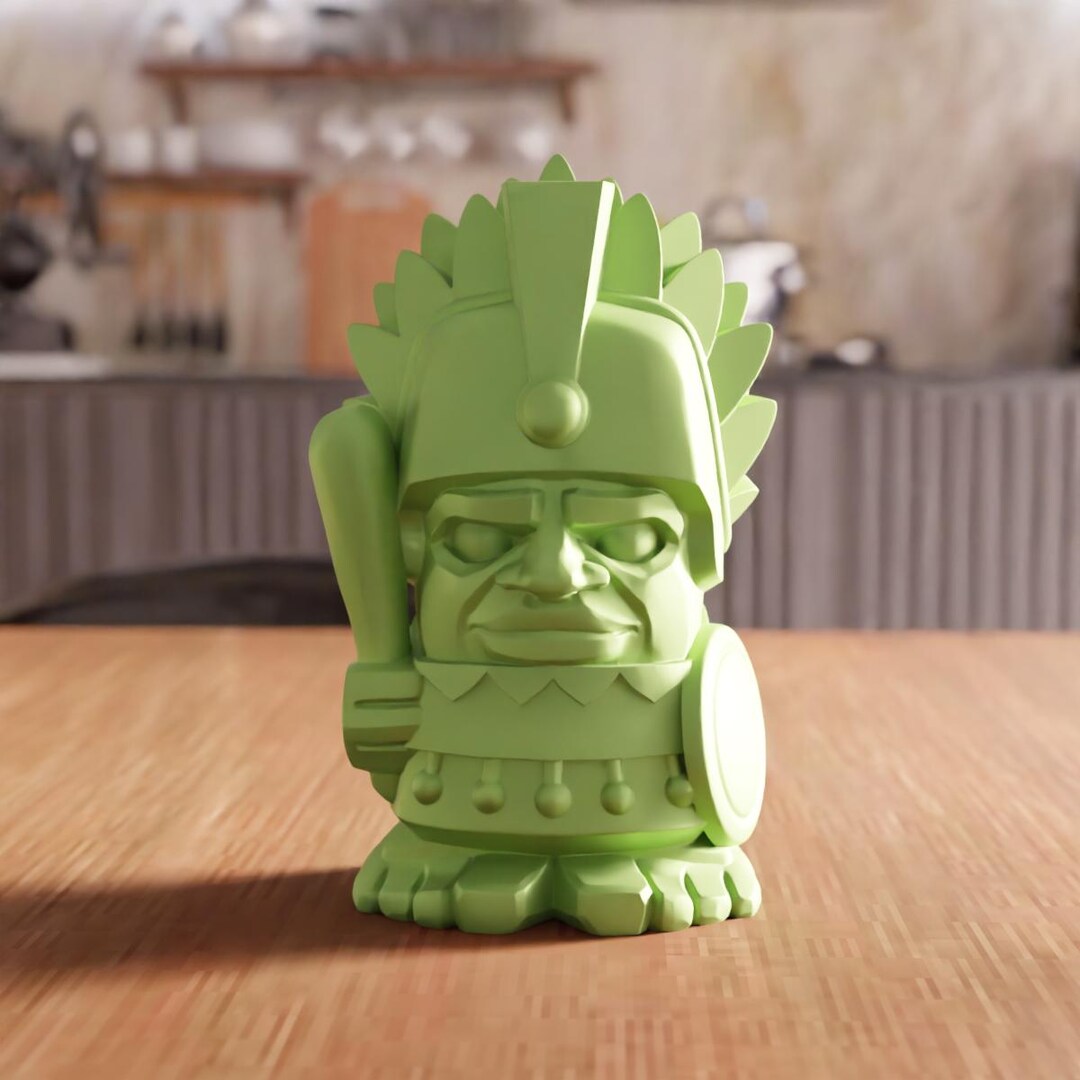3D Aztec Warrior Statue STL File – Tribal Decor (digital 3D Model) - Etsy