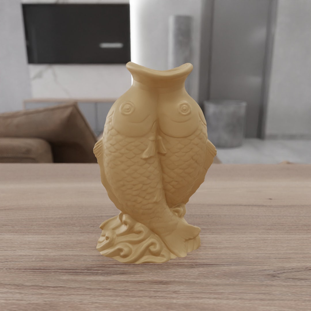 3D Fish Vase for Flowers With 3D Stl Files & Ready to Print, Modern ...