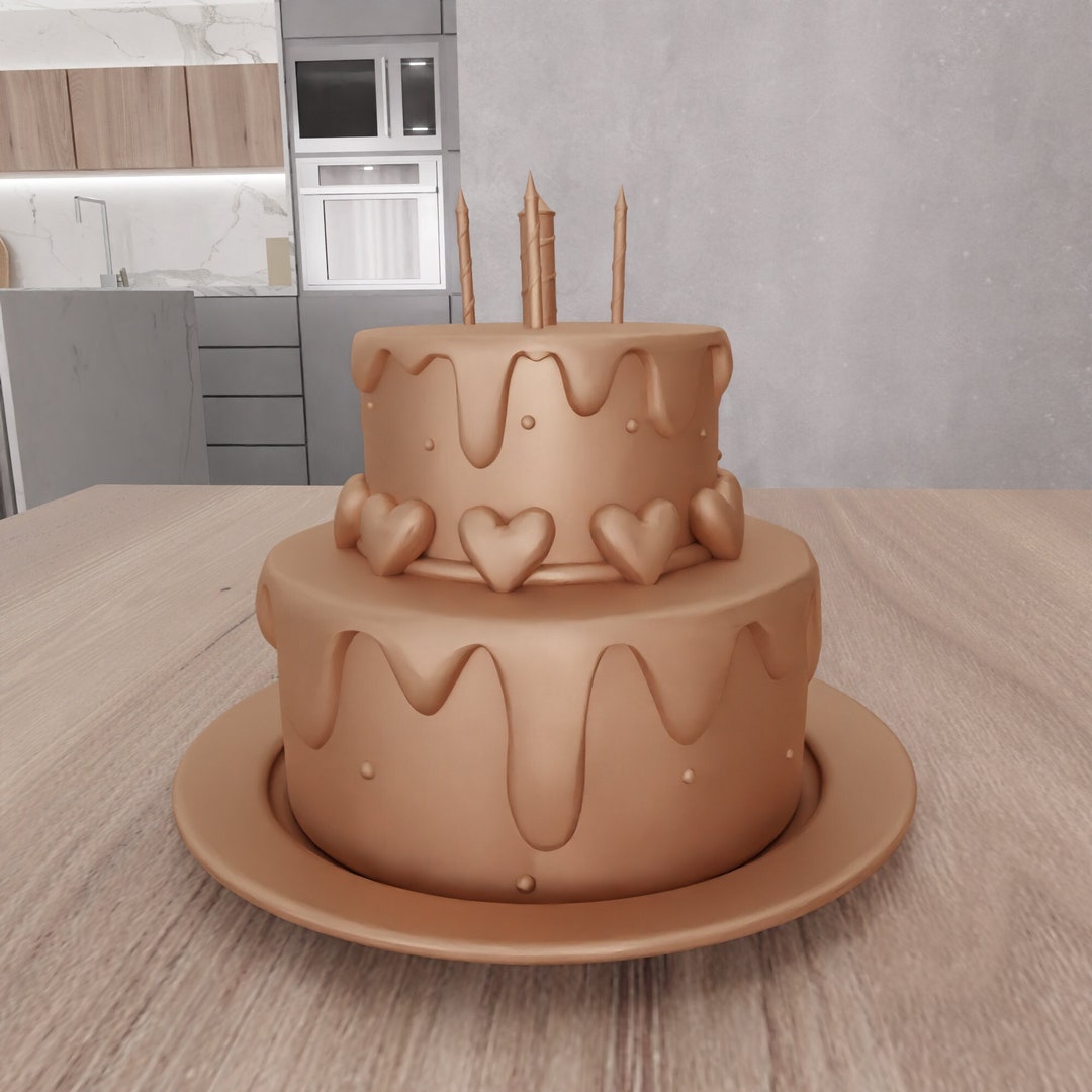 3D Birthday Cake Decor Gift for Girlfriend With Stl File & 3D Printing ...