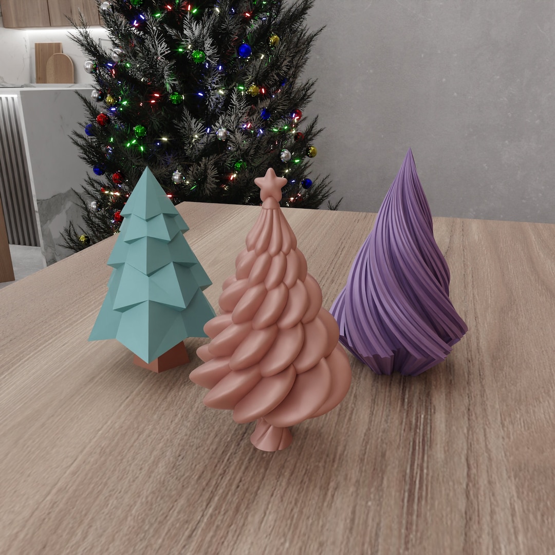 3D Christmas Tree Pack Decor With 3D Stl Files and Ready to Print ...