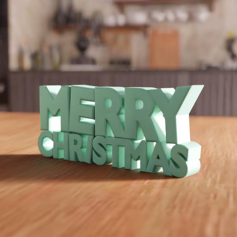 3D Merry Christmas Sign STL File – Festive Home Decor (digital Download ...