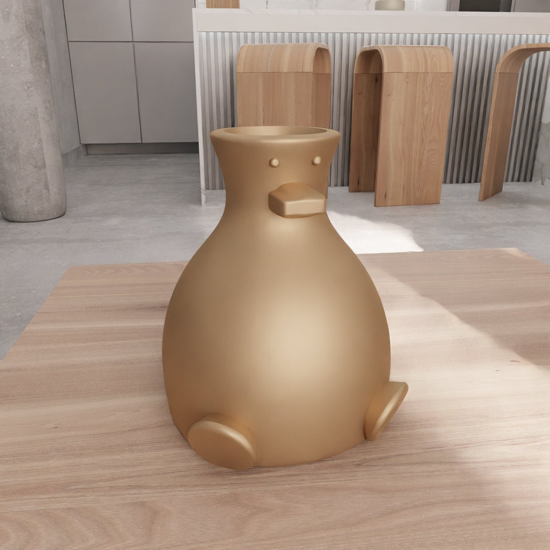 3D Cute Duck Vase With 3D Stl File & Flower Vase, Valentine Gift, 3D ...