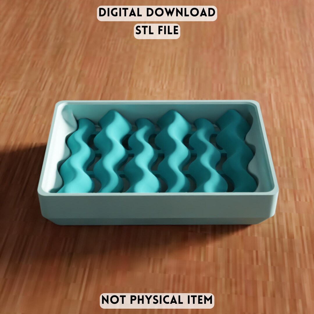 3D Wavy Soap Dish STL File - Modern Drain Soap Holder Tray (digital ...