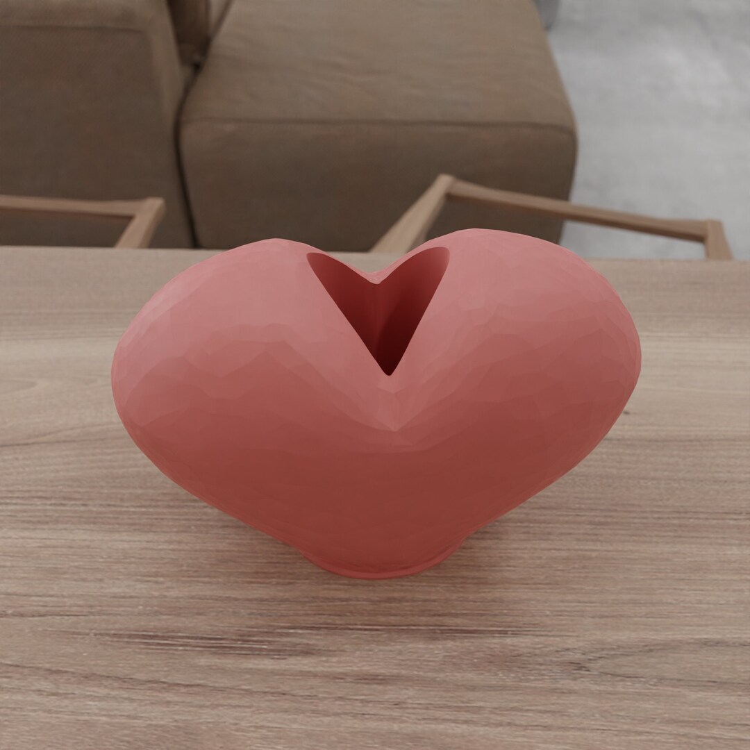 3D Heart Shaped Vase Valentines Gifts for Couple With Stl File ...