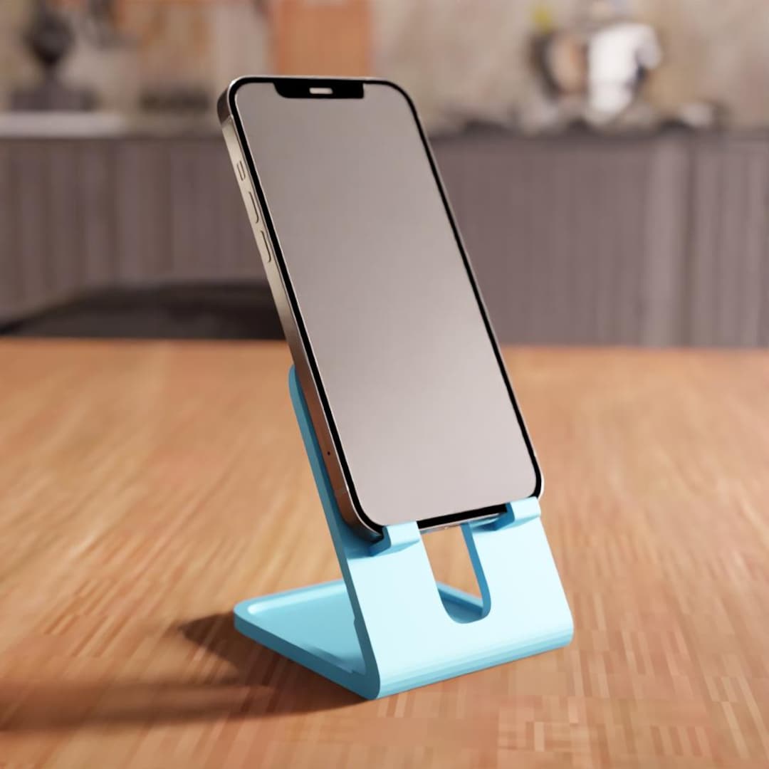 3D Modern Phone Stand STL File - Phone Holder for Desk, Digital ...