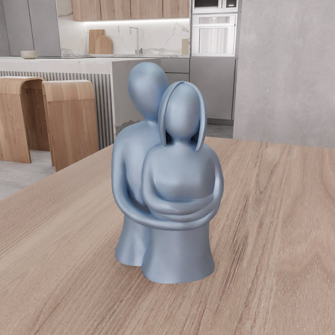 3D Man and Woman Hugging Figure Decor With 3D Stl File & Couple Gift, Valentine Gift, 3D ...