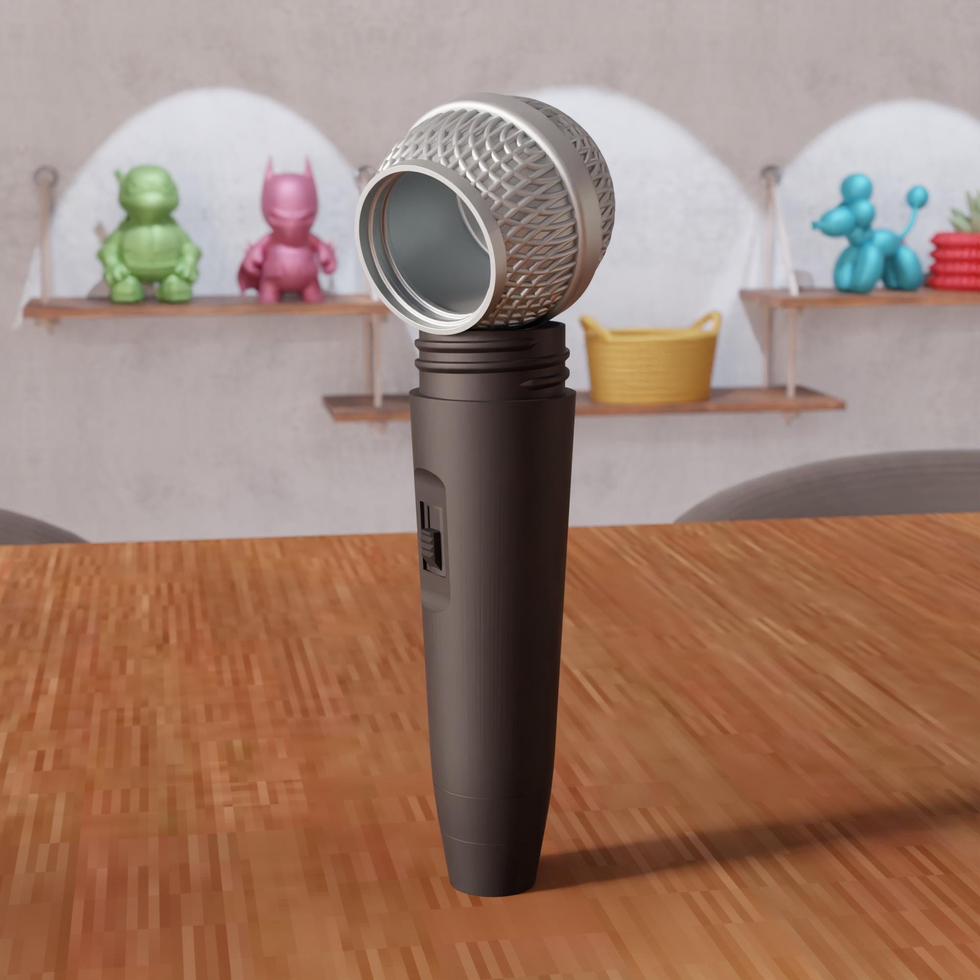 3D Microphone Storage STL File - Hidden Desk Organizer, Music Decor ...