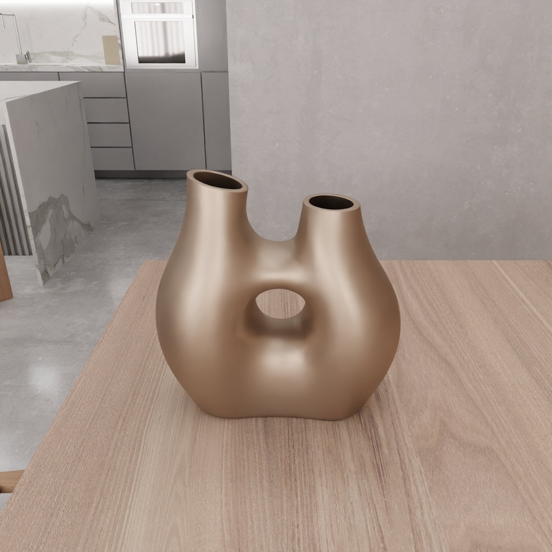 3D Modern Vase 2 as Stl File & Home Decor, Unique Vase, Valentines Gift ...