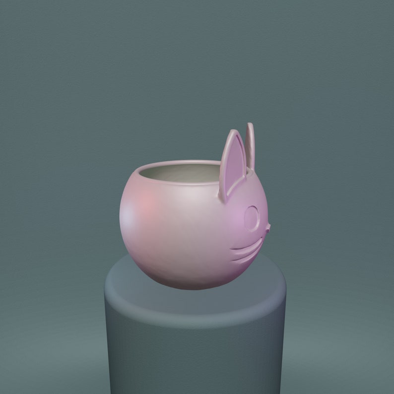 3D Cat Planter With 3D Stl Files Digital Download & Small - Etsy