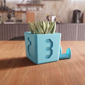 3D Sitting Cute Planter STL File - Unique Desk Planter for Gifts ...