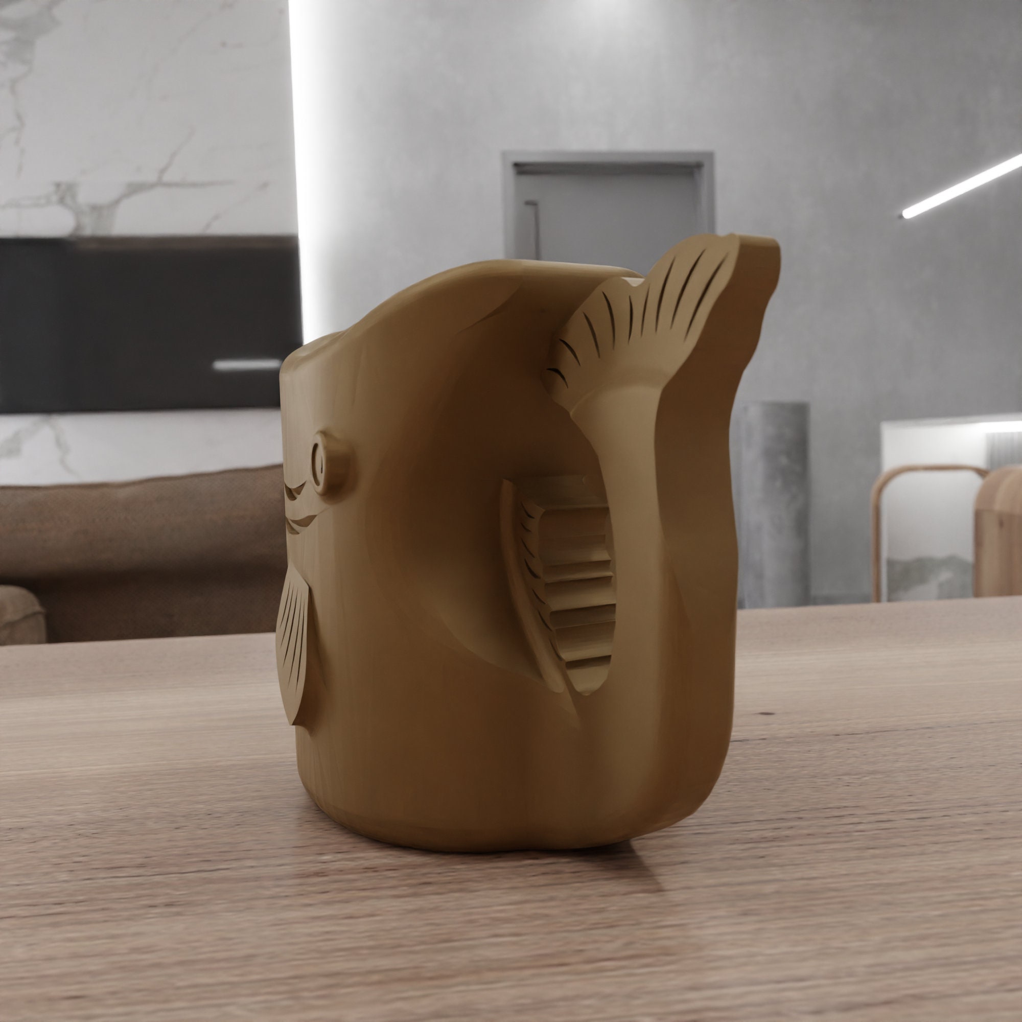 3D Fish Cup for Decor With 3D Stl Files & Ready to Print Fish - Etsy