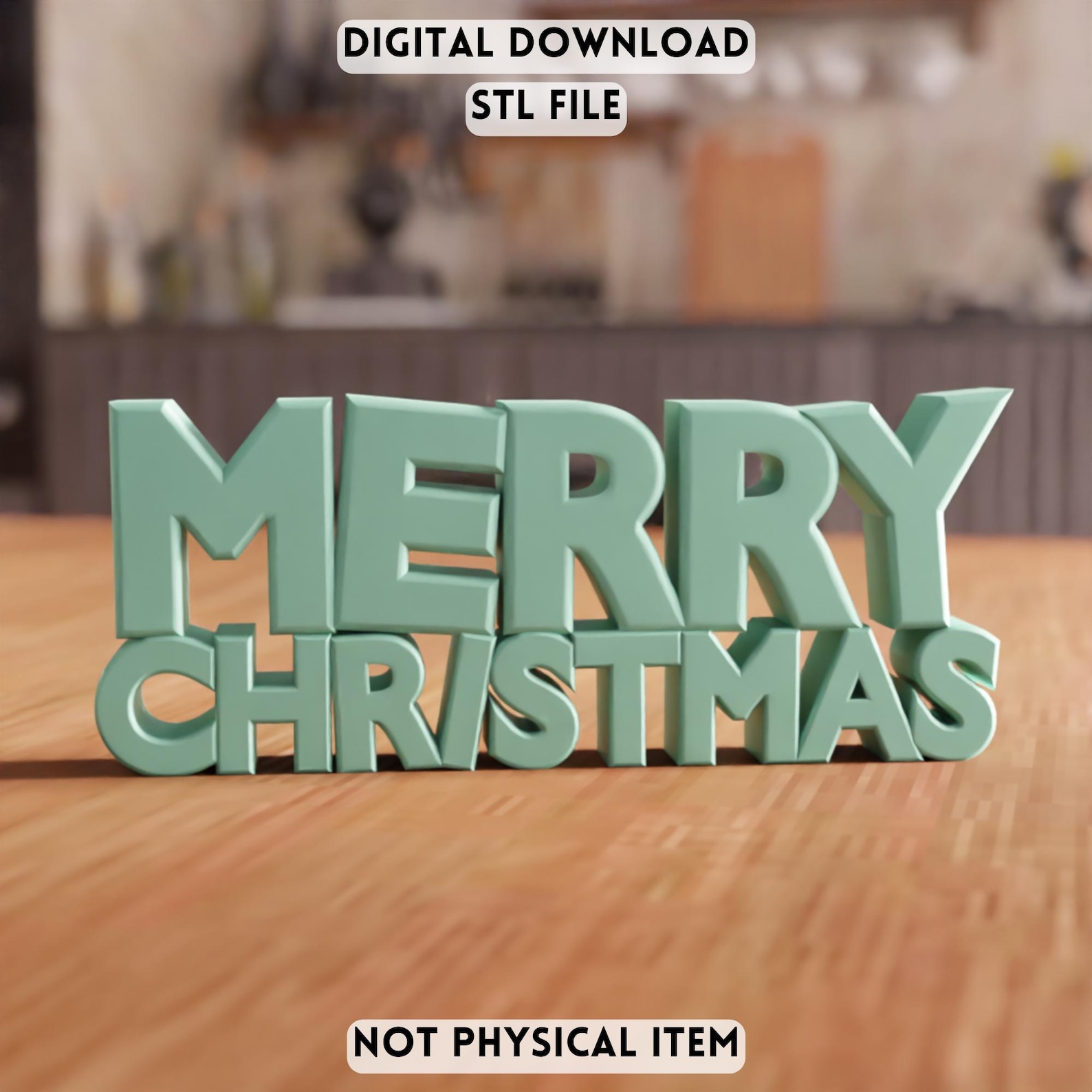 3D Merry Christmas Sign STL File – Festive Home Decor (digital Download ...