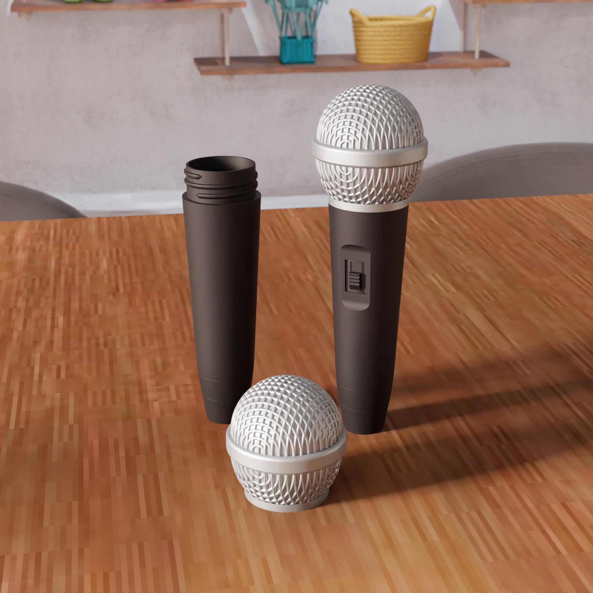 3D Microphone Storage STL File - Hidden Desk Organizer, Music Decor ...