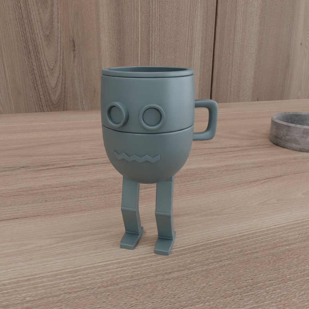 3D Robot Mug for Decor With 3D Stl Files & Ready to Print, Robot Decor ...