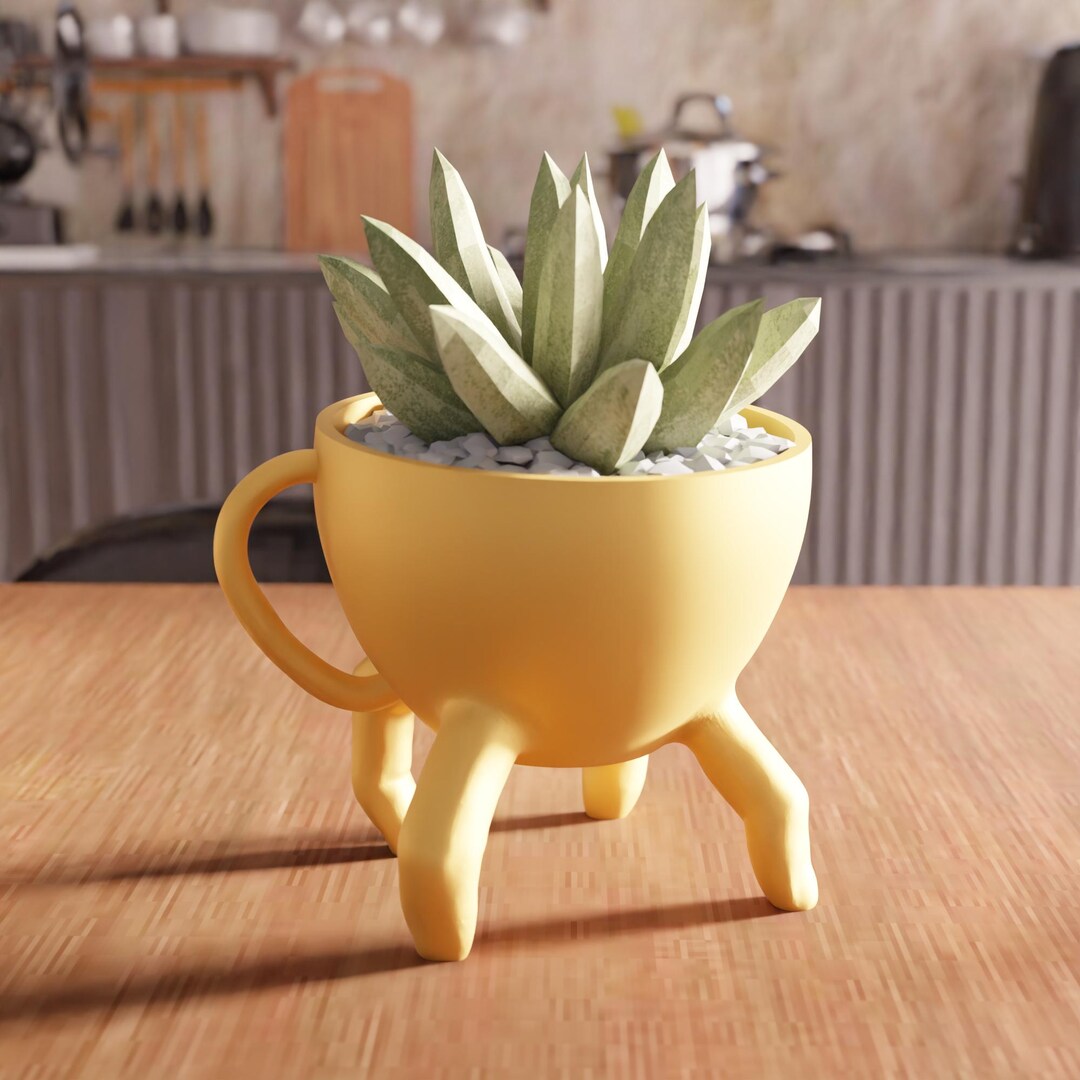 3D Finger Cup Planter STL File – Modern Desk Decor (digital Download ...