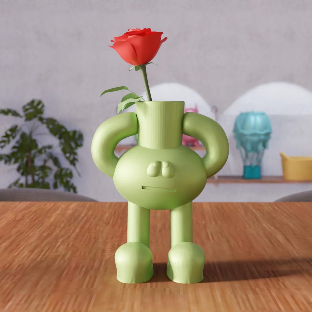 3D Cute Monster Vase STL File - Flower Pot for Valentine Gift, Small ...