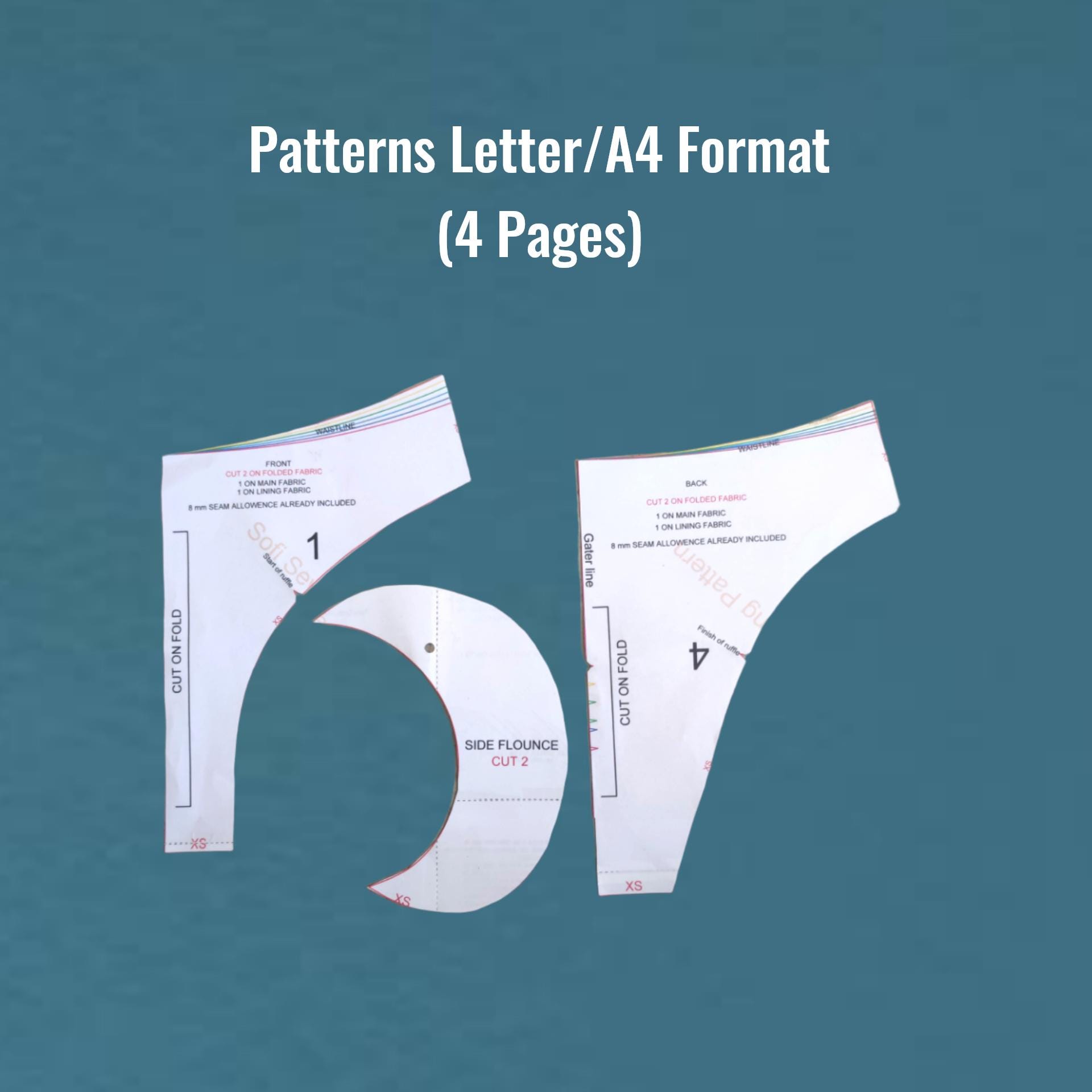 Ruffle Bikini Bottom Sewing Pattern XS–2XL | Scrunch Back Cheeky ...