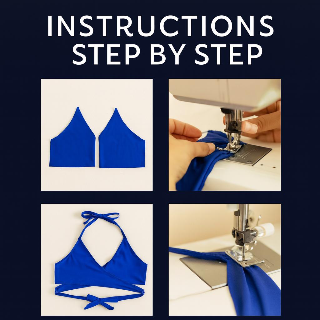 Reversible Bikini Sewing Pattern | Crossover Top & Mid Rise Bottom ...