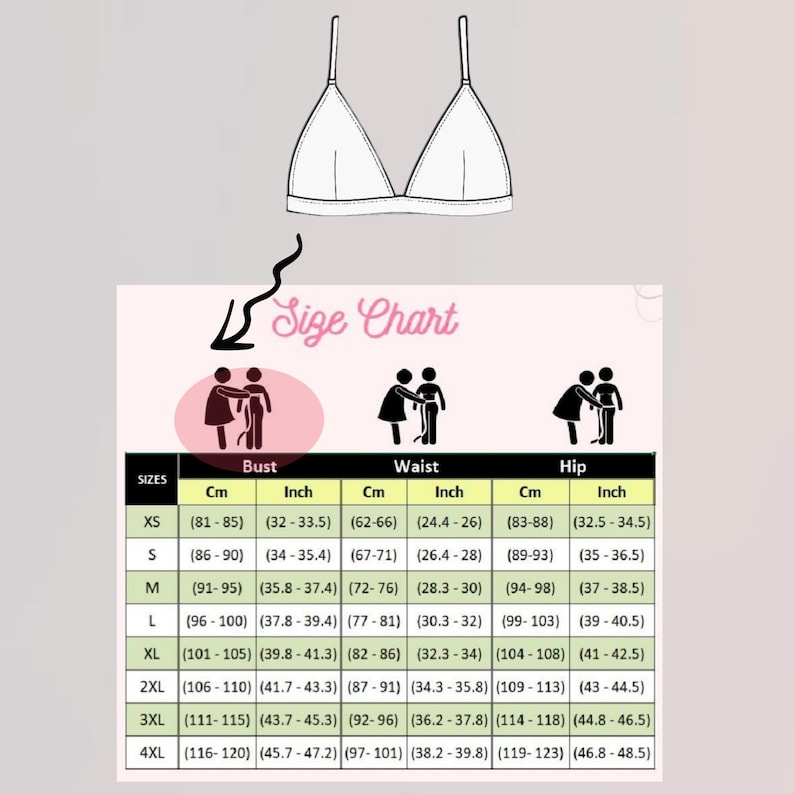Triangle Bikini Top Sewing Pattern Xs 2xl Beginner Friendly Pdf A4 3885