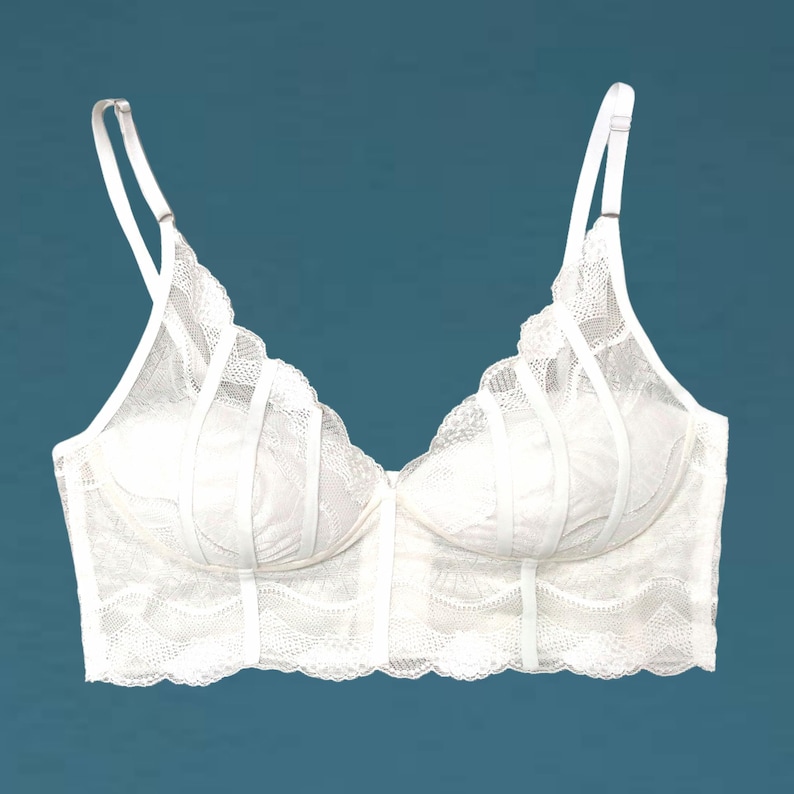Lace Bralette Sewing Pattern With Cups | DIY Lingerie PDF Pattern for ...