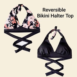 Reversible Bikini Top Sewing Pattern – Halter Style PDF Swimwear ...