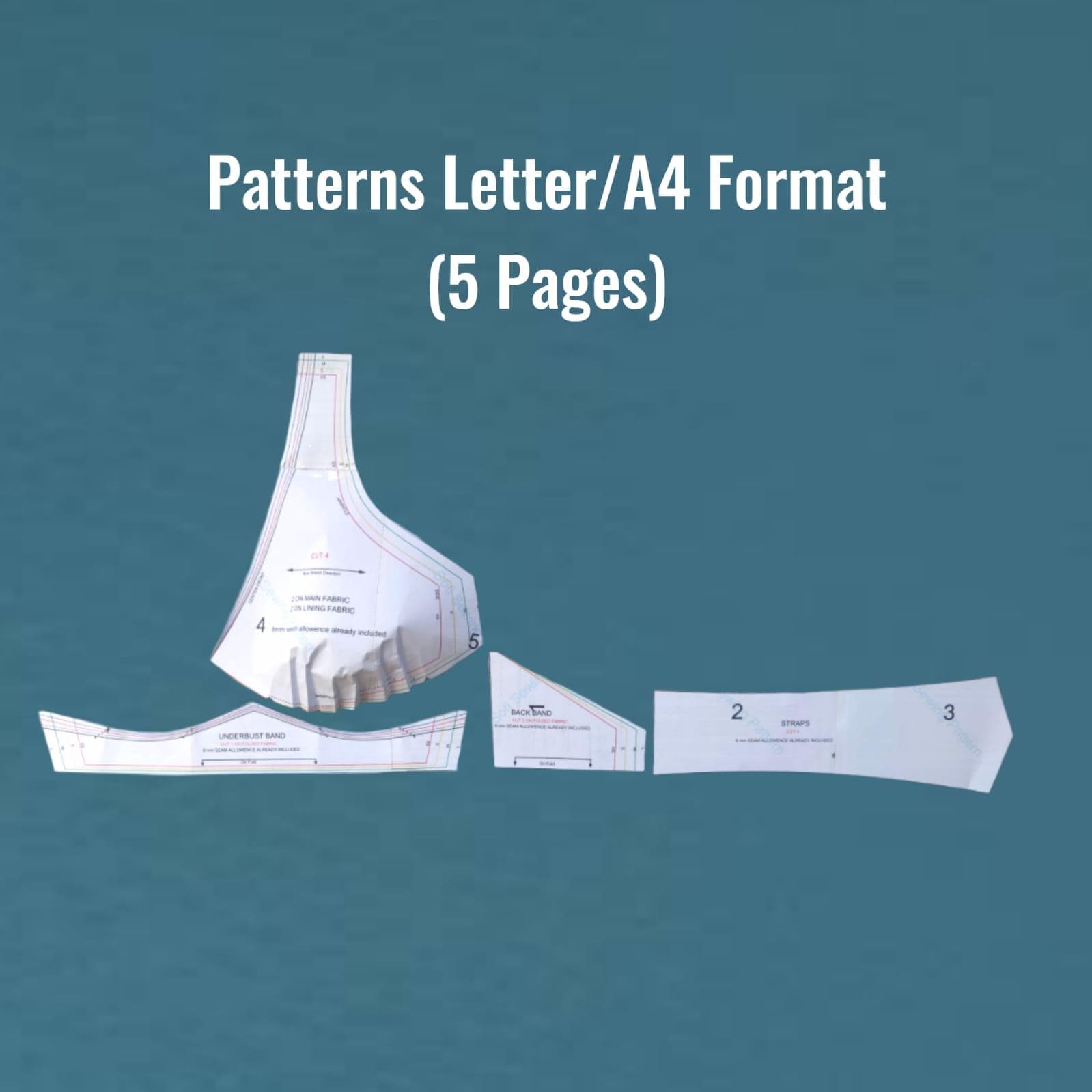 Halter Bikini Top Sewing Pattern PDF, Ruched Triangle Swim Top, DIY ...