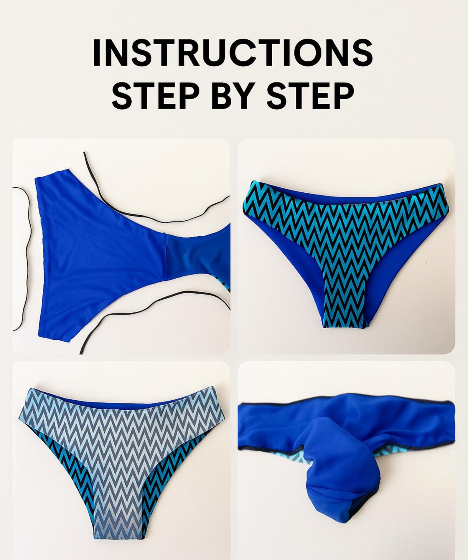 Reversible Bikini Sewing Pattern | Crossover Top & Mid Rise Bottom ...