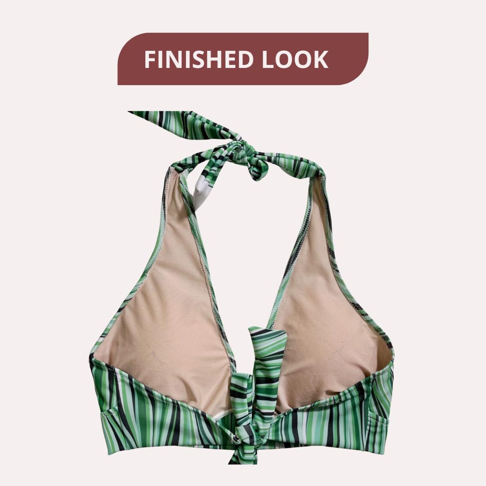Halter Bikini Top Sewing Pattern PDF, Ruched Triangle Swim Top, DIY ...
