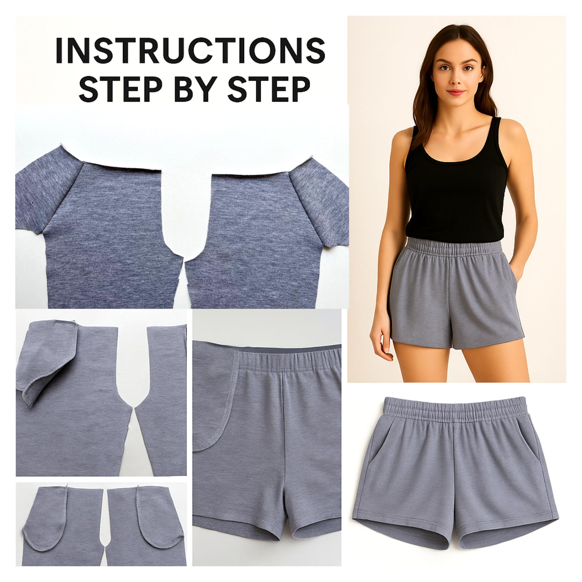 Easy Pajama Shorts Pattern With Side Pockets | XS–3X | Comfy Lounge ...