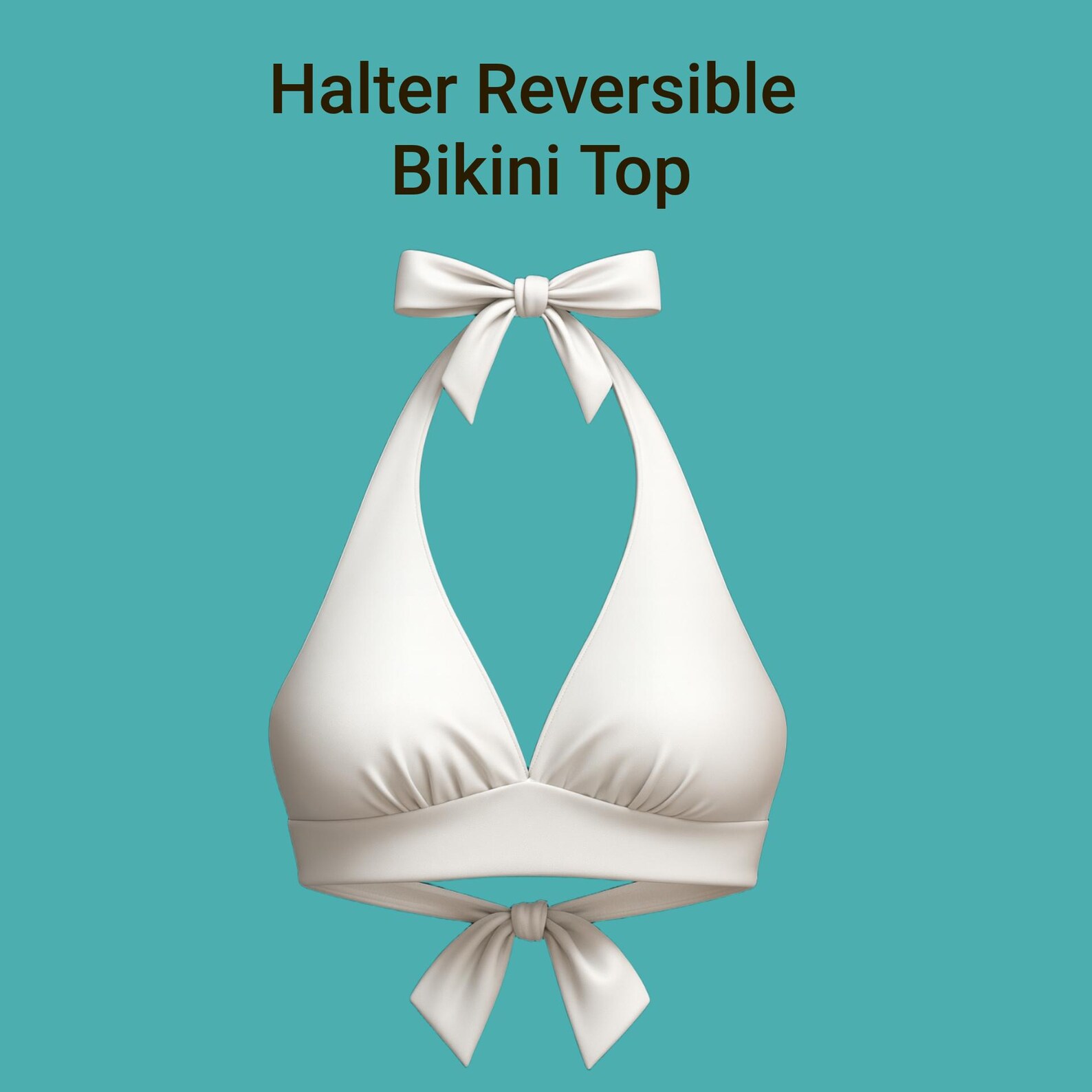 Reversible Bikini Top Sewing Pattern – Halter Style PDF Swimwear ...