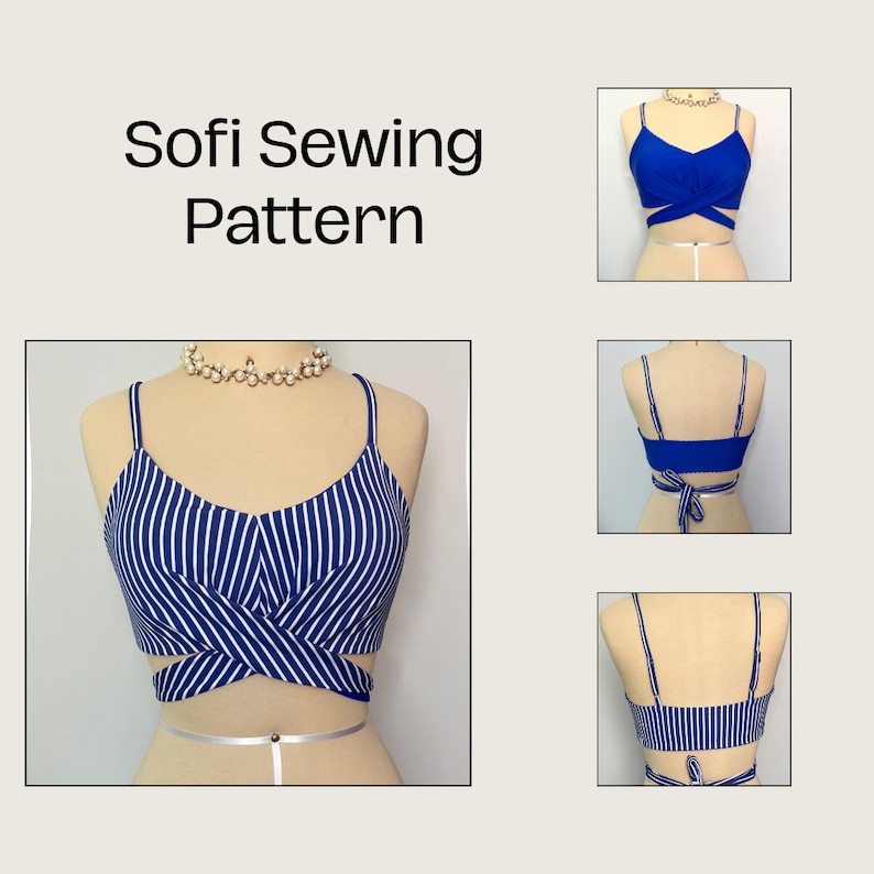Reversible Bikini Top Sewing Pattern XS-4XL | Wrap Swim Top PDF With ...