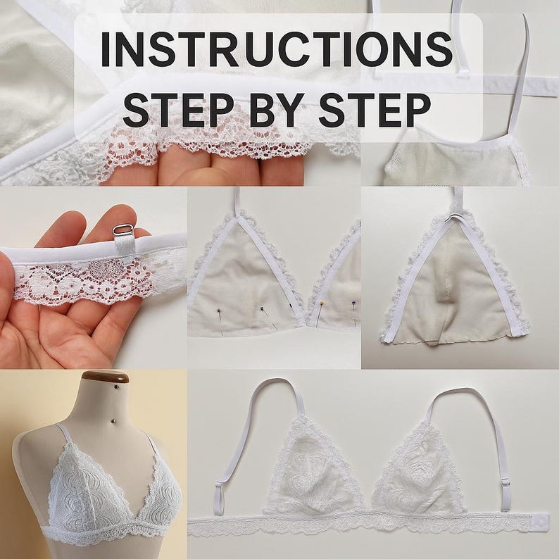 Triangle Bralette Pattern Sewing Pattern PDF | Beginner Lingerie | DIY ...