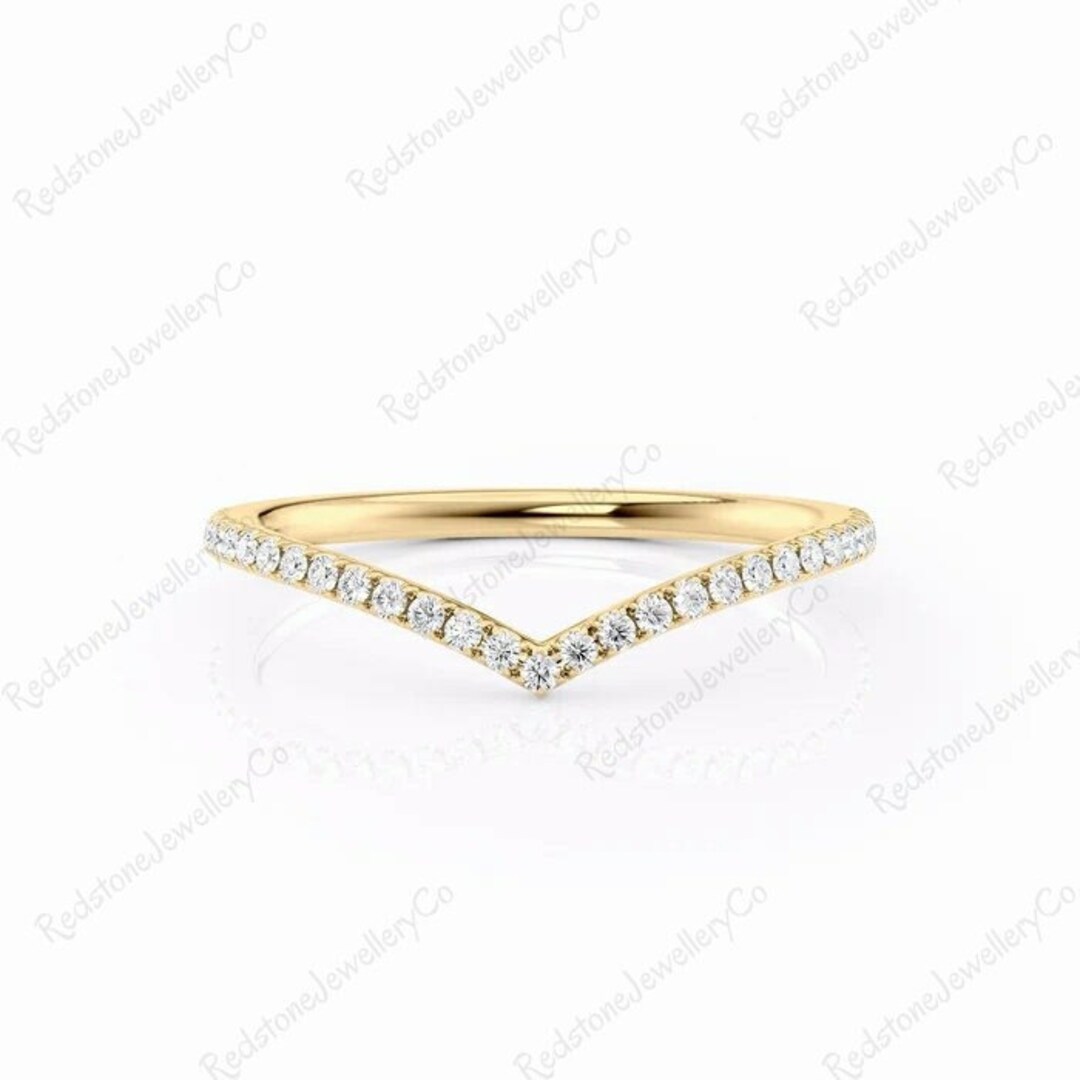 14k Solid Gold Minimal Curved Band Ring | Curved Wedding Band Women ...