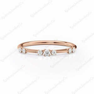 Minimalist Wedding Band, Diamond Wedding Ring, Diamond Wedding Band ...