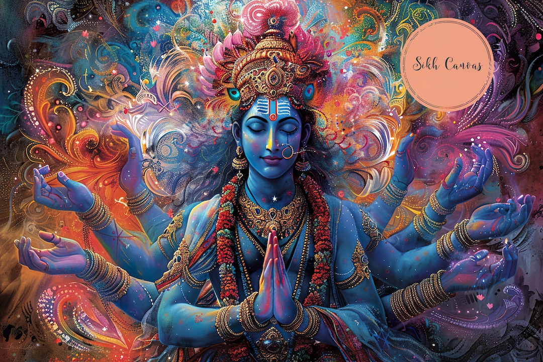 Hindu Digital Art Lord Krishna Showcasing Vishwarupa Mahabharat Arjun ...