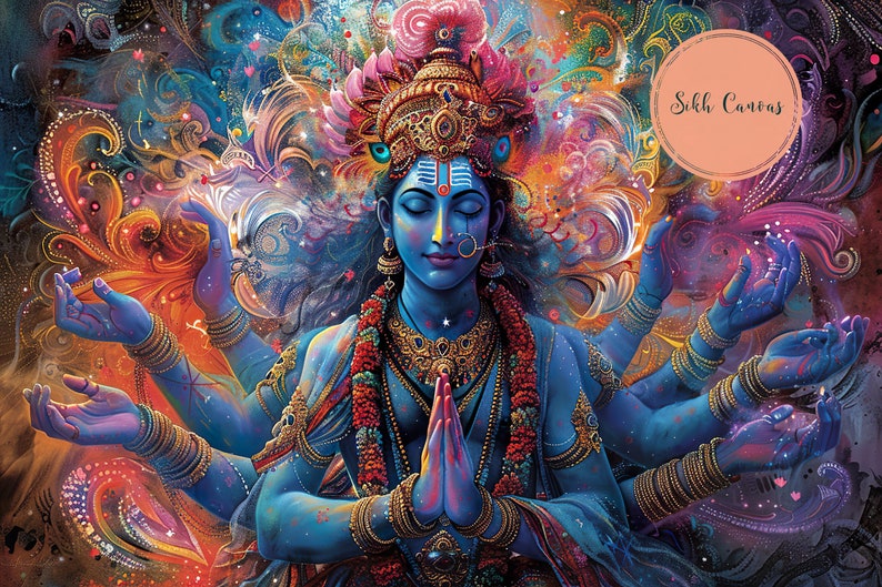Hindu Digital Art Lord Krishna Showcasing Vishwarupa Mahabharat Arjun ...