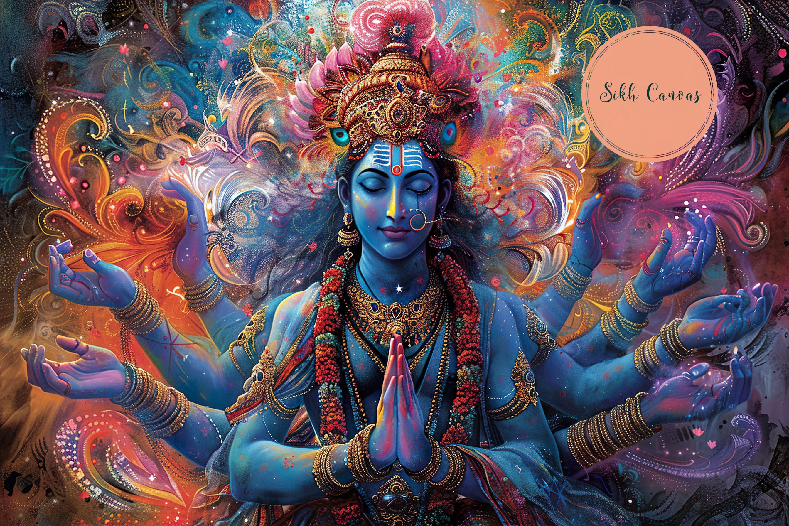 Hindu Digital Art Lord Krishna Showcasing Vishwarupa Mahabharat Arjun ...