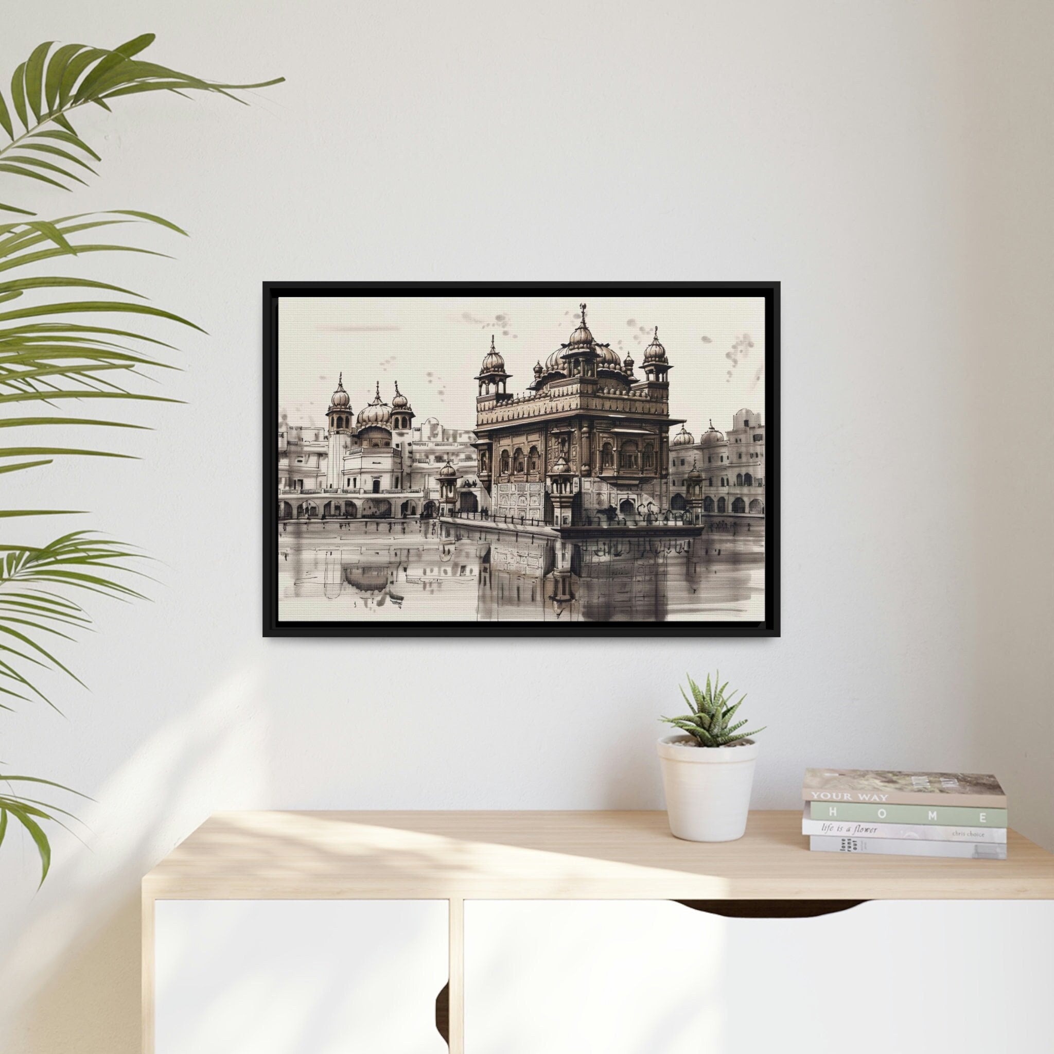 Golden Temple Pencil Sketch Framed Picture | Harmandir Sahib | Sikh Art ...