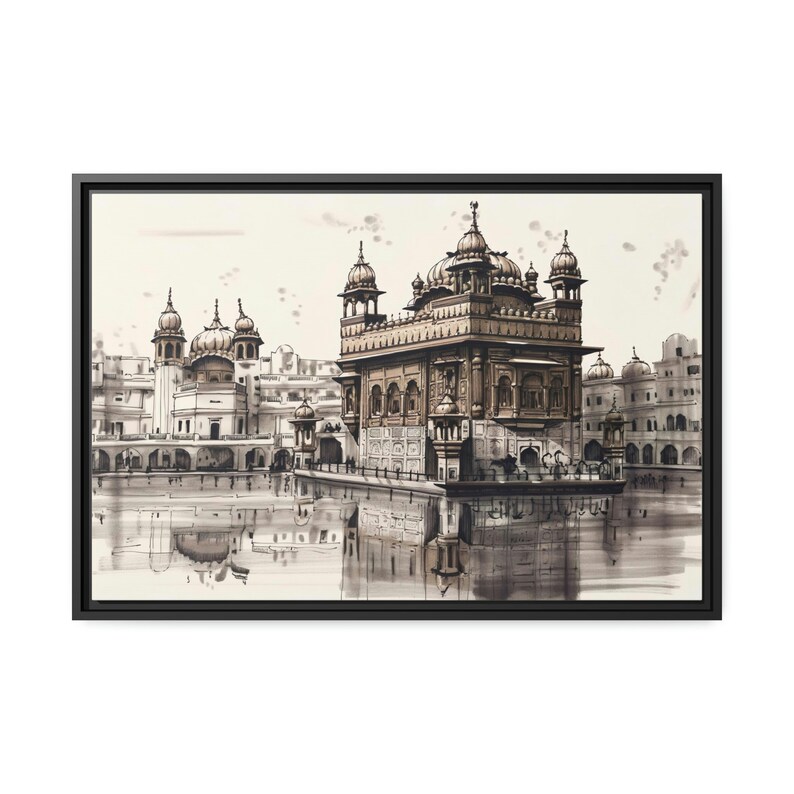 Golden Temple Pencil Sketch Framed Picture | Harmandir Sahib | Sikh Art ...