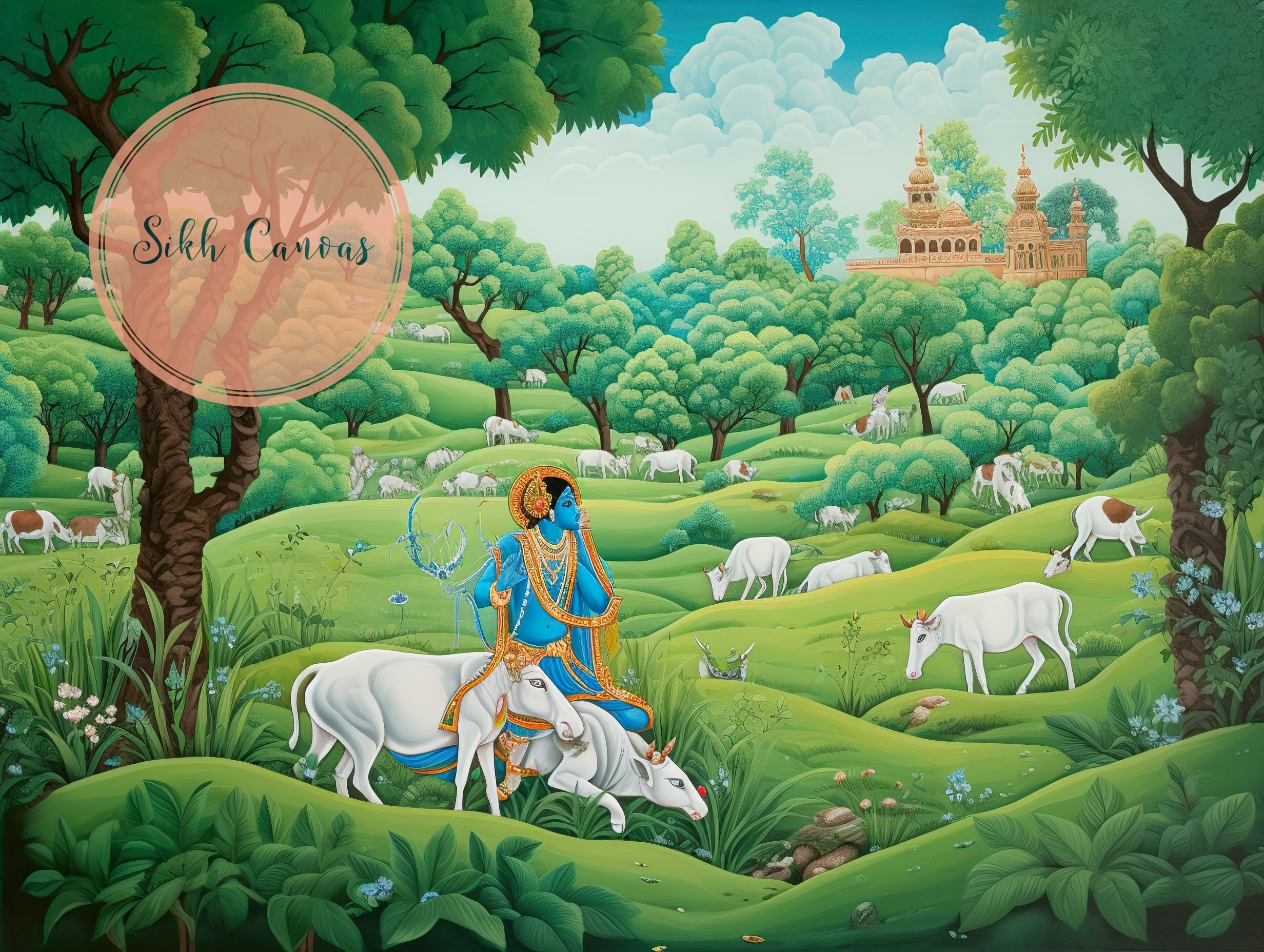 Hindu Sketch Art Lord Krishna Art Flute Vrindavan Gardens Mathura ...