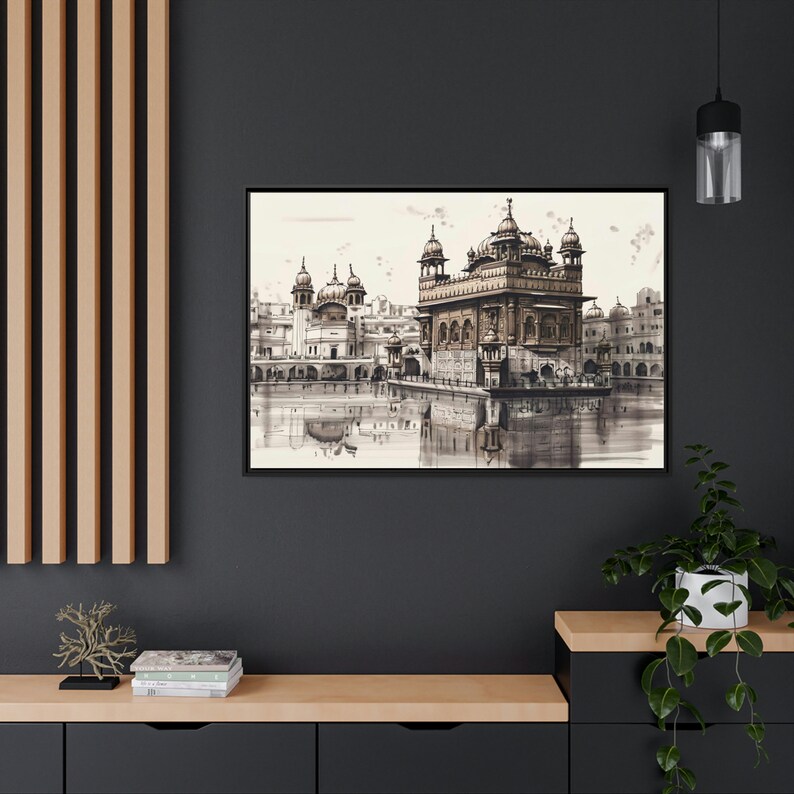 Golden Temple Pencil Sketch Framed Picture | Harmandir Sahib | Sikh Art ...